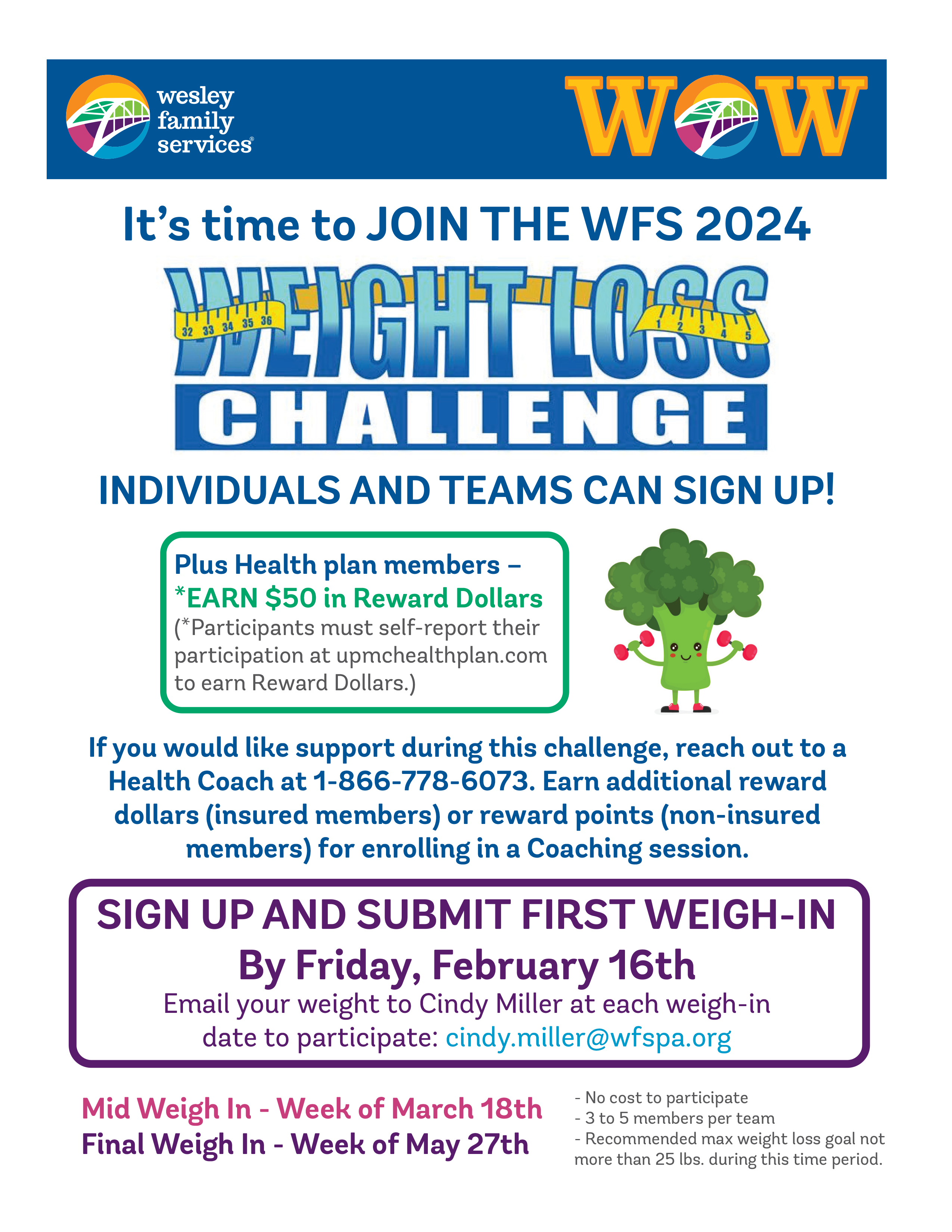 Weight Loss Challenge 2024 flyer pdf - Wesley Family Services